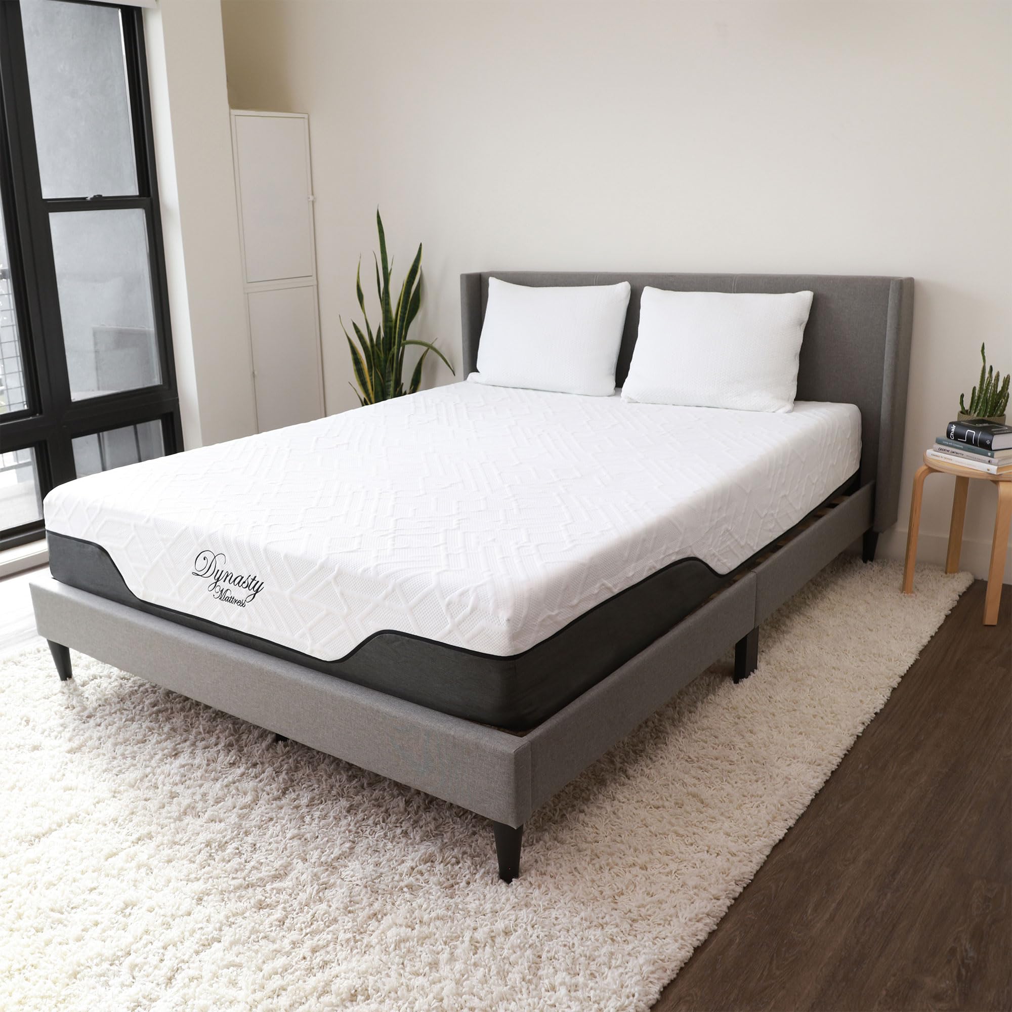 DynastyMattress King Mattress CoolBreeze 12 Inch Essential Gel Infused Memory Foam Bed Medium Firm Queen Size 60x80 (USA Made)