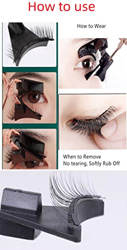 Dual Magnetic False Eyelashes Set,No Eyeliner or Glue Required Reusable Natural Look False Eyelashes Black Eyelashes Lightweight and Easy to Wear 2 Pairs