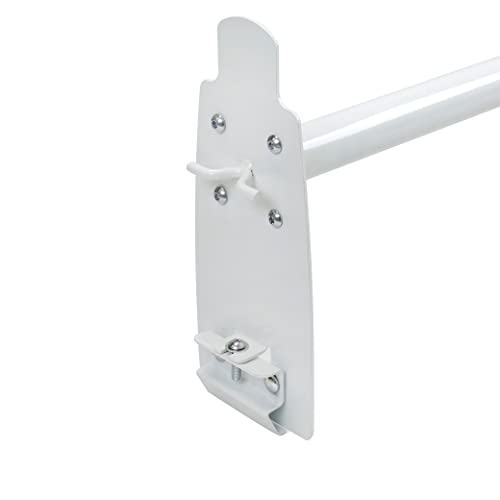 Roof Ladder Rack for Van 3 Bars White Heavy Duty Rain Gutter Mount - 750 Lbs Capacity - Compatible with Chevy Express, GMC Savana, Ford E150 250 350