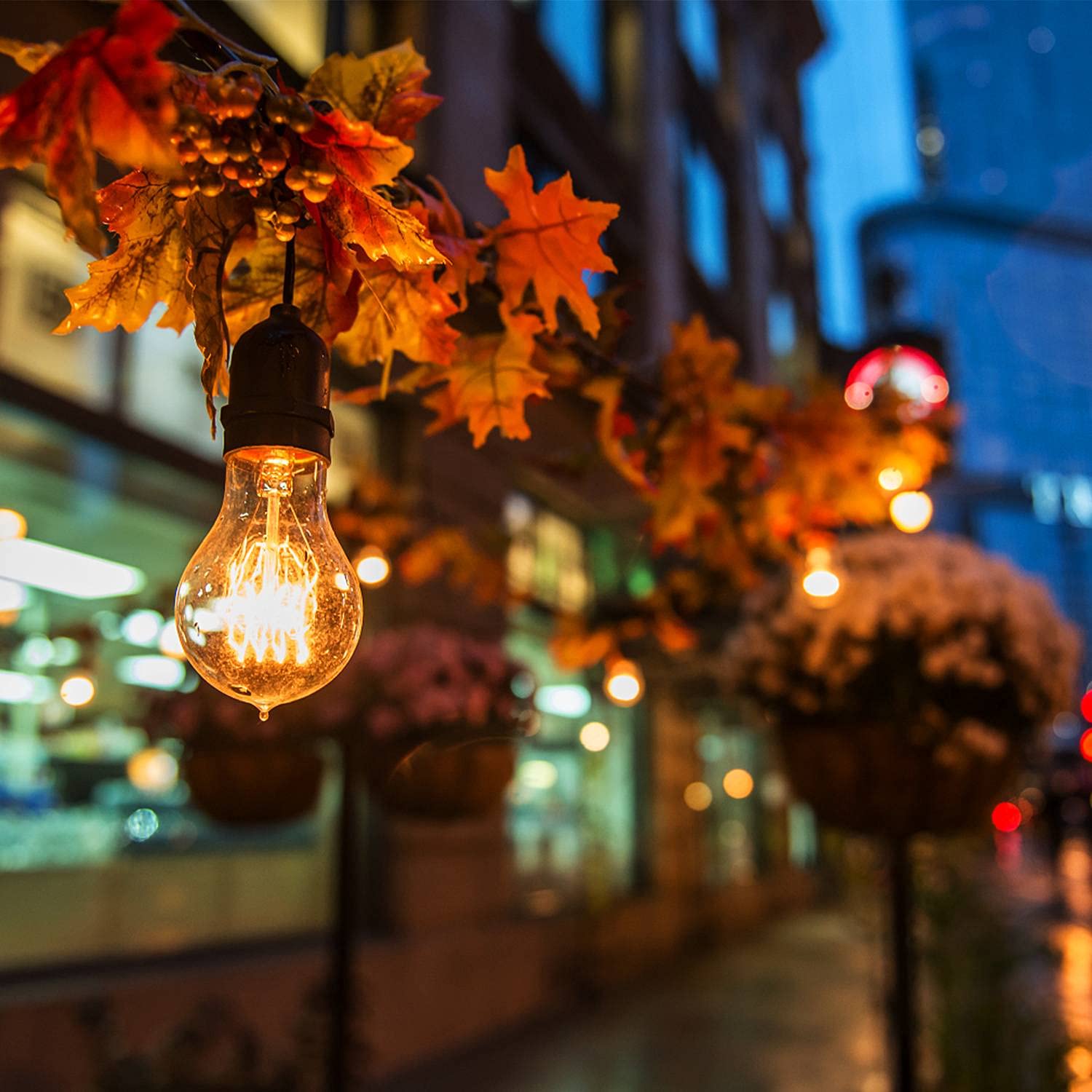 E26 Dimmable Vintage LED Edison Bulbs, A60 Antique Vintage Style Light, 2700K Warm Light, 22,000 Hours Lifespan, 110V-130V, 40 Watt Equivalent, Waterproof, Amber (4 Pack)