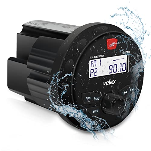 Marine Radio Marine Stereo Bluetooth Boat Stereo Gauge Style Round Stereo System Boat Radio