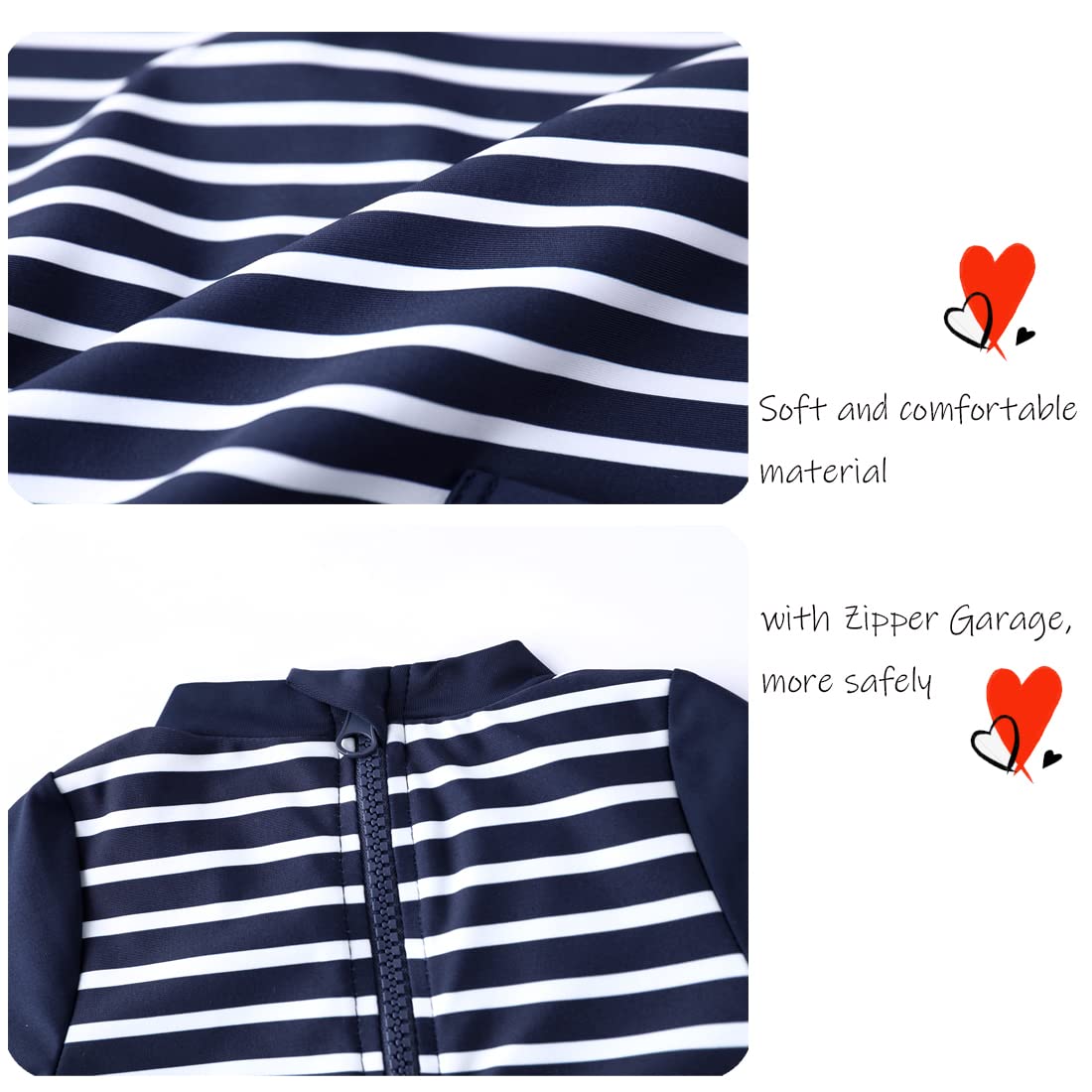 UMELOK Newborn Boys UPF 50+ Sun Protectied Swimsuit with Snap Bottom (Blue,Stripes 0-3 Months)