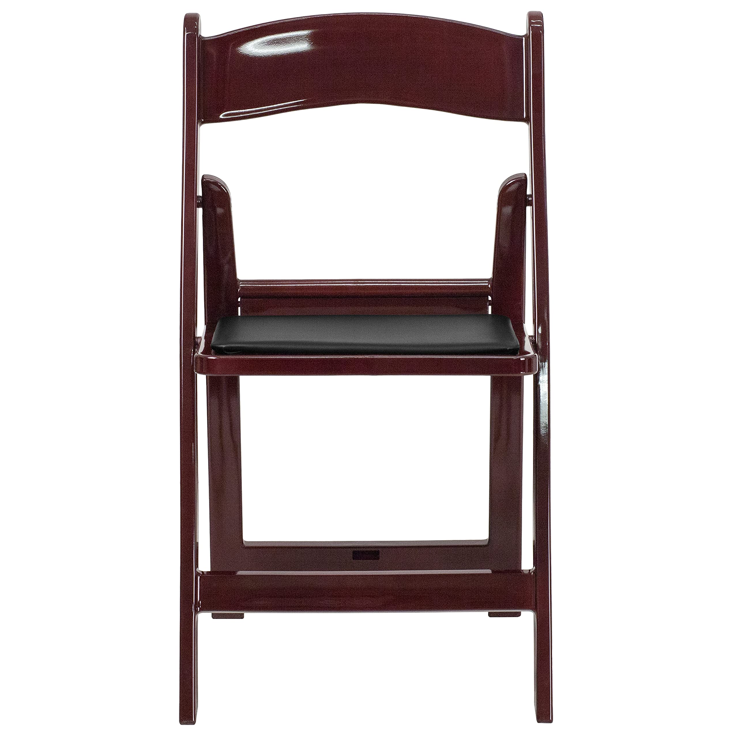 EMMA + OLIVER Folding Chair - Black Resin – 4 Pack 800LB Weight Capacity Comfortable Event Chair - Light Weight Folding Chair