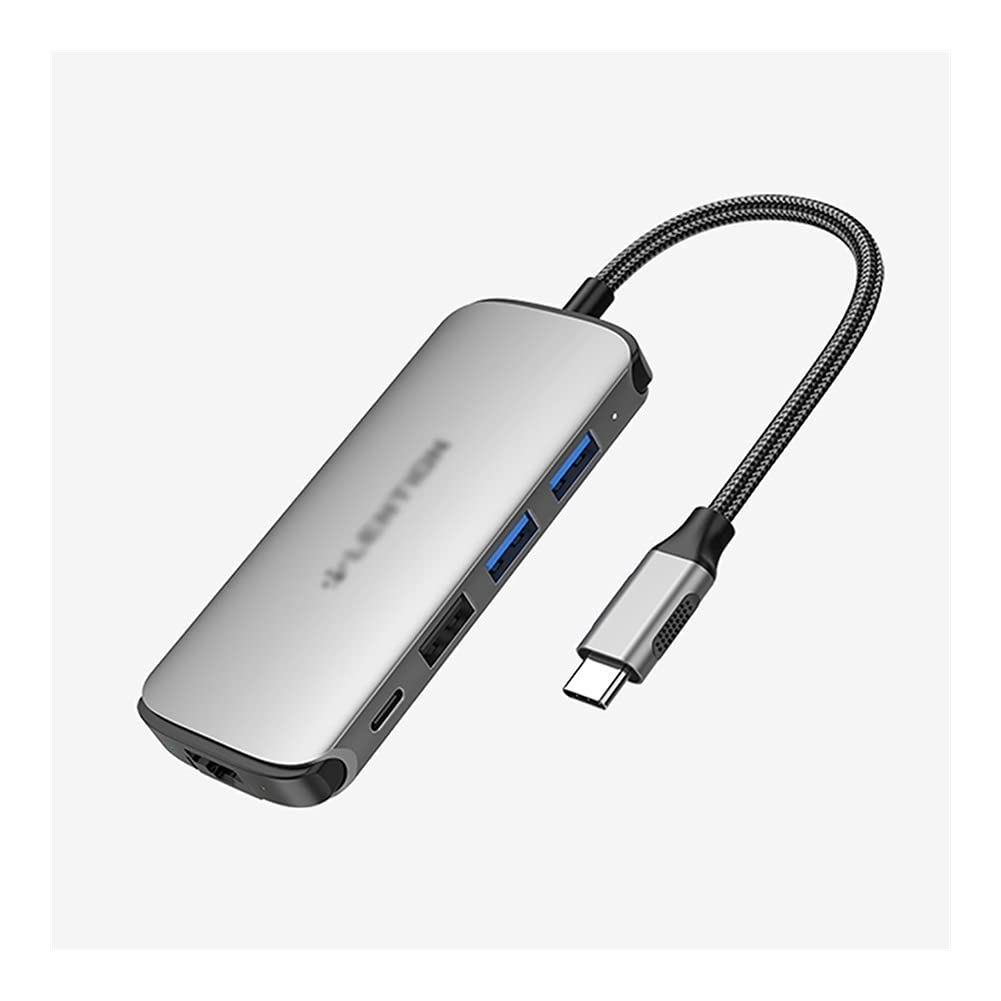 Hub Dock Adapter USB C Dock 8-in-1 Type C Hub Adapter Docking Station with Ethernet, 4K HDMI, 2 USB 3.0, USB 2.0, SD/TF Card Reader, PD 60W Computer Accessories