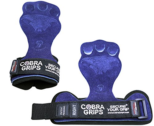 Cross Training Grips Best Gymnastics Grips Keep Your Hands Free from Blisters & Callouses Pullups Weight Lifting Chin Ups (Small 3.75"-4.25", BLUE Nubuck Leather)