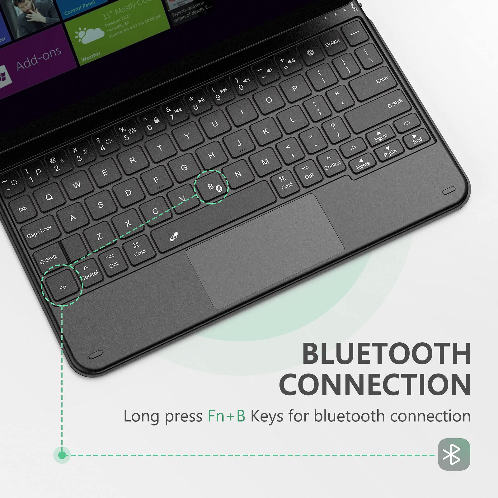 KINGTIME Floating Cantilever Stand Magnetic Keyboard Case Compatible with iPad 11 Inch, iPad Case with iPadOS Shortcuts, Multi-Touch Trackpad, 7-Color Backlit, Bluetooth 5.2 Connection, 800mAh Battery