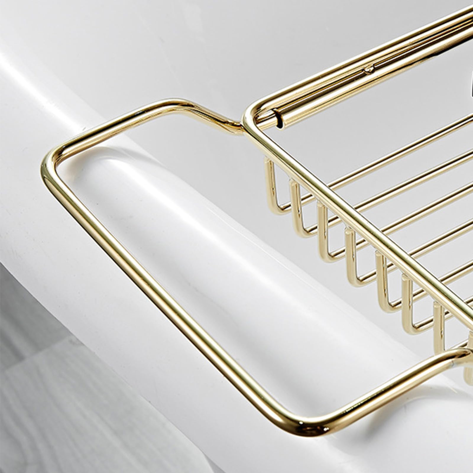 GIYDNEI Stainless Steel Bathtub Caddy Tray, Expandable Bath Tub Tray Table, Adjustable Bathroom Tray, Bath Organizer Tub Shelf,Black,26.8~35.4in