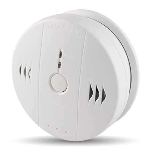 Shackcom Combination Smoke and Carbon Monoxide (CO) Detector Alarm 1 Pack, Protect Your Home from Fire and Gas Leaks, Even When You're Away, Battery Operated