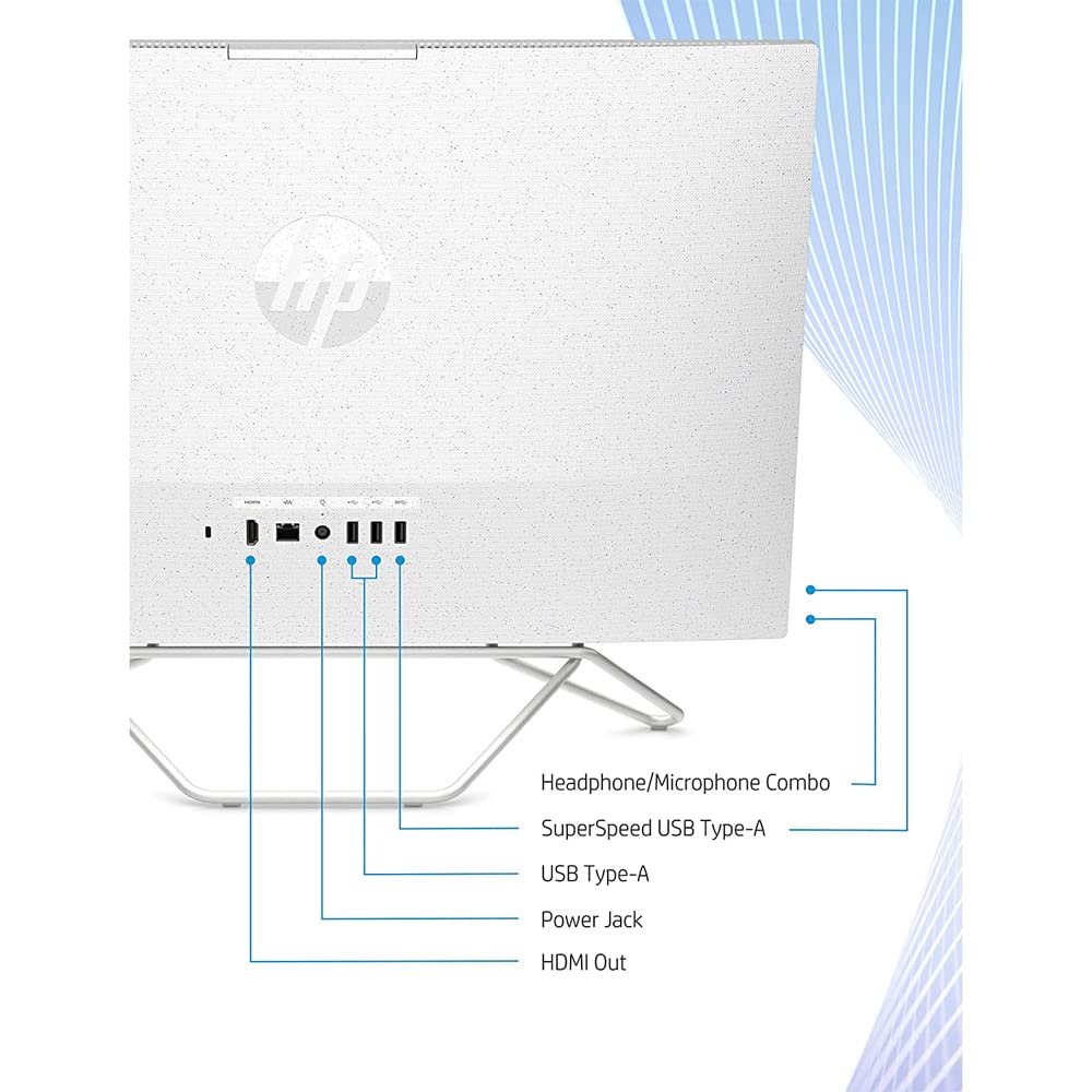 HP 318F1AA#ABA 24 inch All-in-One Desktop AMD Ryzen 7 5700U, 16 GB RAM, 256 GB SSD & 1TB Hard Drive Bundle with Microsoft 365 Personal 15 Month Subscription