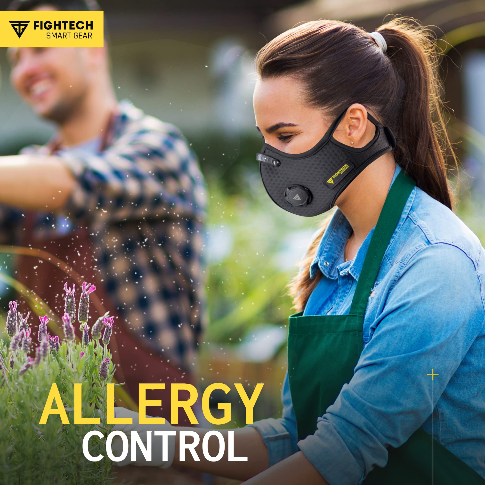 FIGHTECH Dust Face Mask with Extra Active Carbon Filters and Air Valves - for Woodworking, Moving, Construction - Medium (Pack of 1)