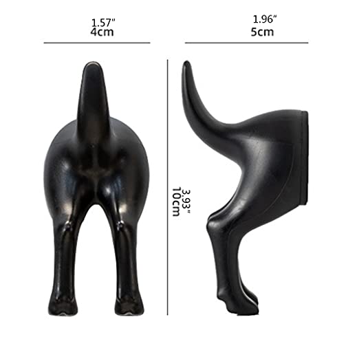 KKirafairy 4Pcs Nordic Plastic Dog Tail Hooks Wall Mounted Coat Hat Key Hanger Decoration