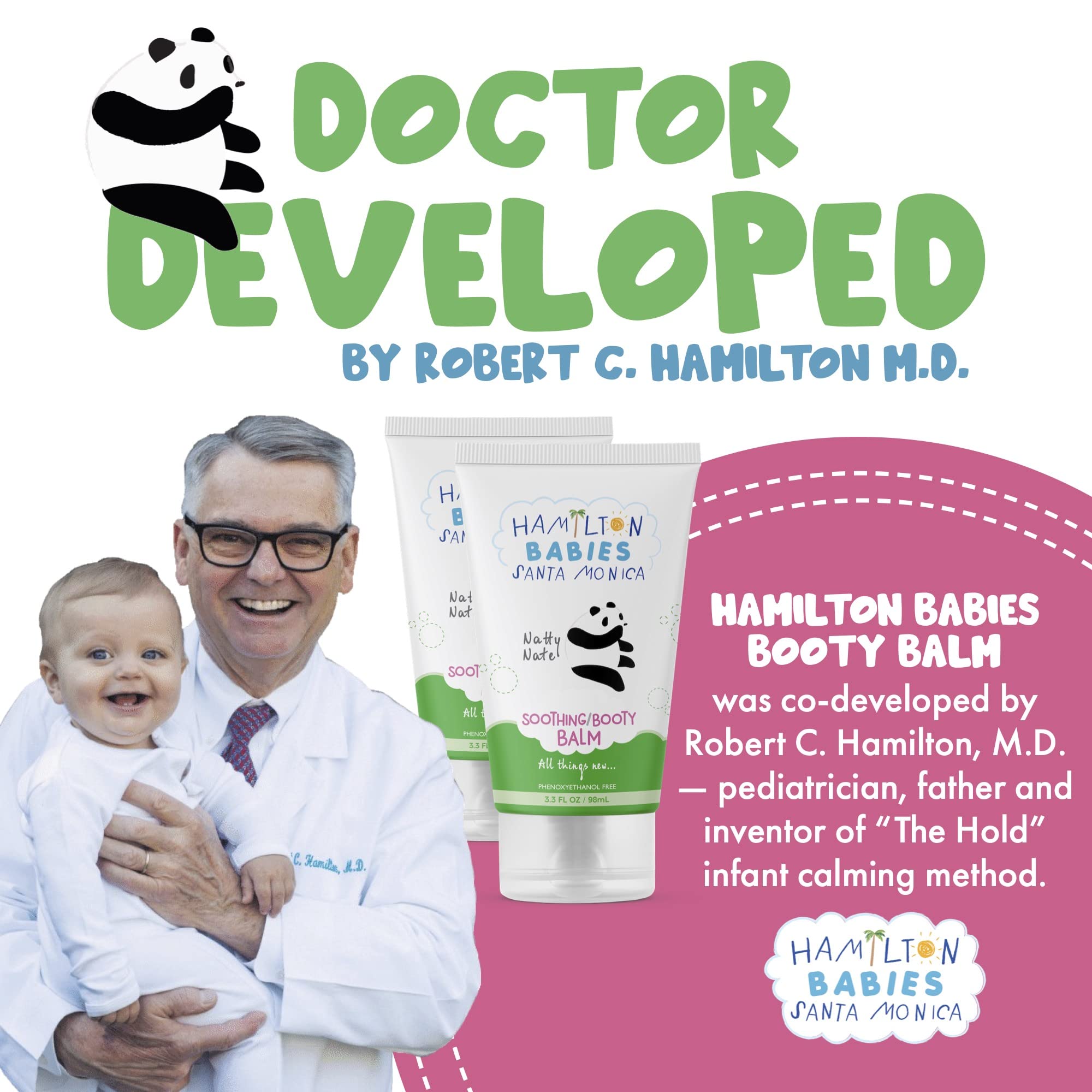 Hamilton Babies: Natty Nate Soothing Booty Balm - Baby Balm- 3.3 fl oz / 98 mL - Natural, Botanical Ingredients, Nourishing, Moisturizing.