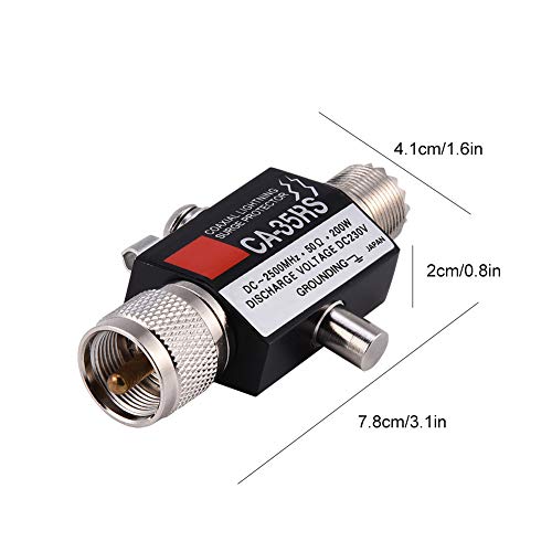 Hilitand UHF/UHF Coaxial Arrester Protector,200w Coaxial Lightning Surge Protector,Lightning Arrestor to Protect Transceiver,Receiver1/4 wavelength Short Circuit,Low Loss,VSWR