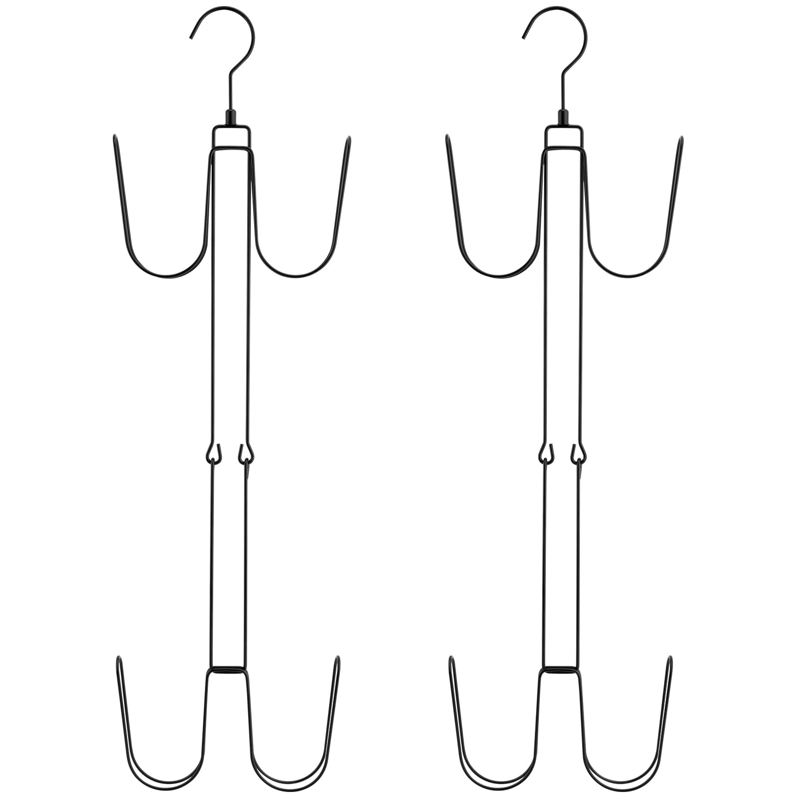 NINEFOX 2 Pack Hat Hanger, Hat Organizer for Baseball Caps, Stainless Steel Hat Rack for Hang, Cap Organizer, Hat Holder Storage for Bedroom, Closet Display