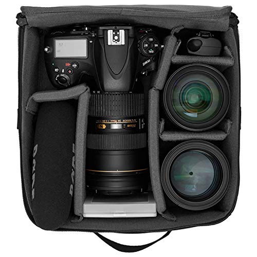 Db Journey CIA Camera Insert - DSLR Camera Bag with Detachable Straps, Laptop Compartment & Customizable Dividers for Camera & up to 8 Lenses, Certified B Corp - Black Out
