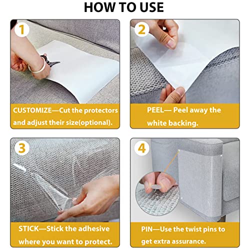 U-LIAN 12 Pack Anti Scratch Furniture Protector Couch Protector for Cats Couch Corner Scratch Furniture Protector Cat Tape Gift Scratching Deterrent Plastic Covers for Sofa Training 17" L x 12" W