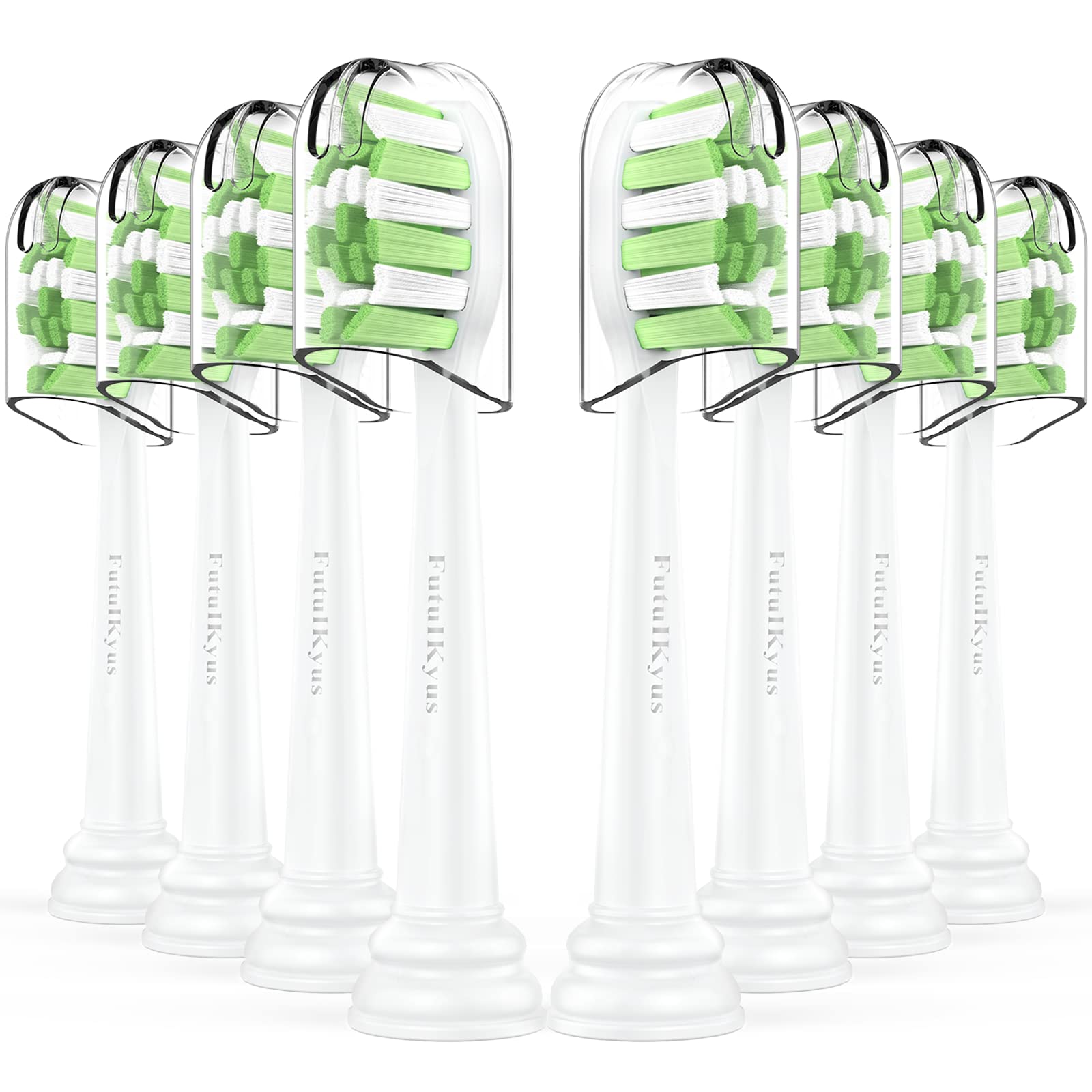 Futulkyus Toothbrush Replacement Heads for Philips Sonicare DiamondClean C2 C1 G2 W Plaque Control Gum Health 4100 5100 Simply Clean 1 2 Series Snap on Electric Brush Head, 8 Pack