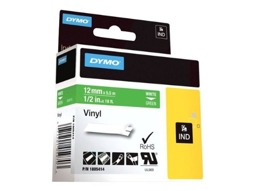 Dymo 1805414 Color Coded Label White 0n Green Thermal 0.50 W x 18.04 L Consumer Electronics