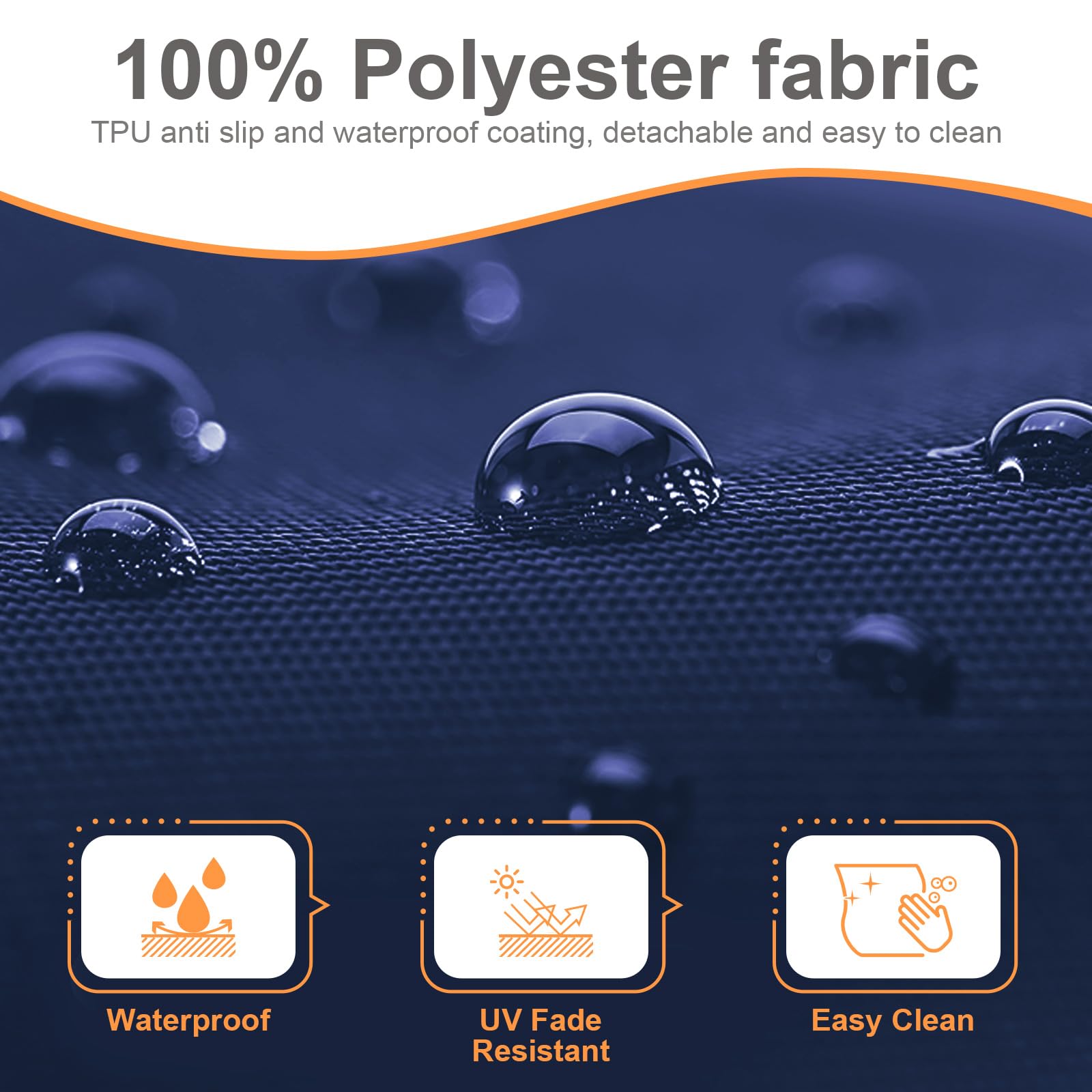 Outdoor Removable Replaceable Waterproof Seat Cushion Covers 17x16x2 Set of 4 for Patio Dining Chairs or Furniture,Non-slip rounded corners on the bottom,3 years anti-fading (Foam Not Included)