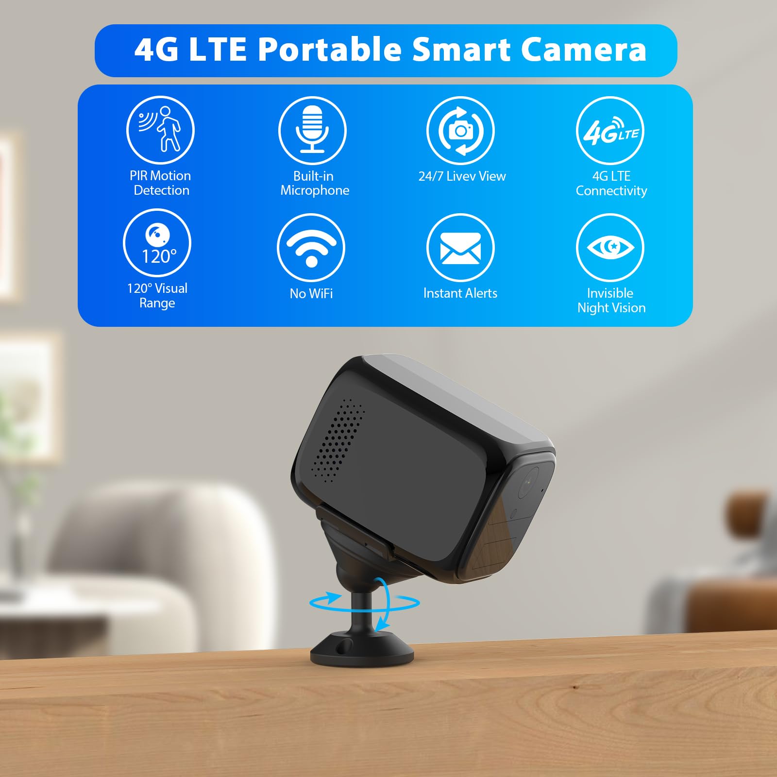FUVISION Security Camera Outdoor, 2K WiFi PTZ Camera with 360° View, Home Video Surveillance Waterproof Camera with Two-Way Audio, Motion Detection & Siren, Auto Tracking, 24/7 SD Storage
