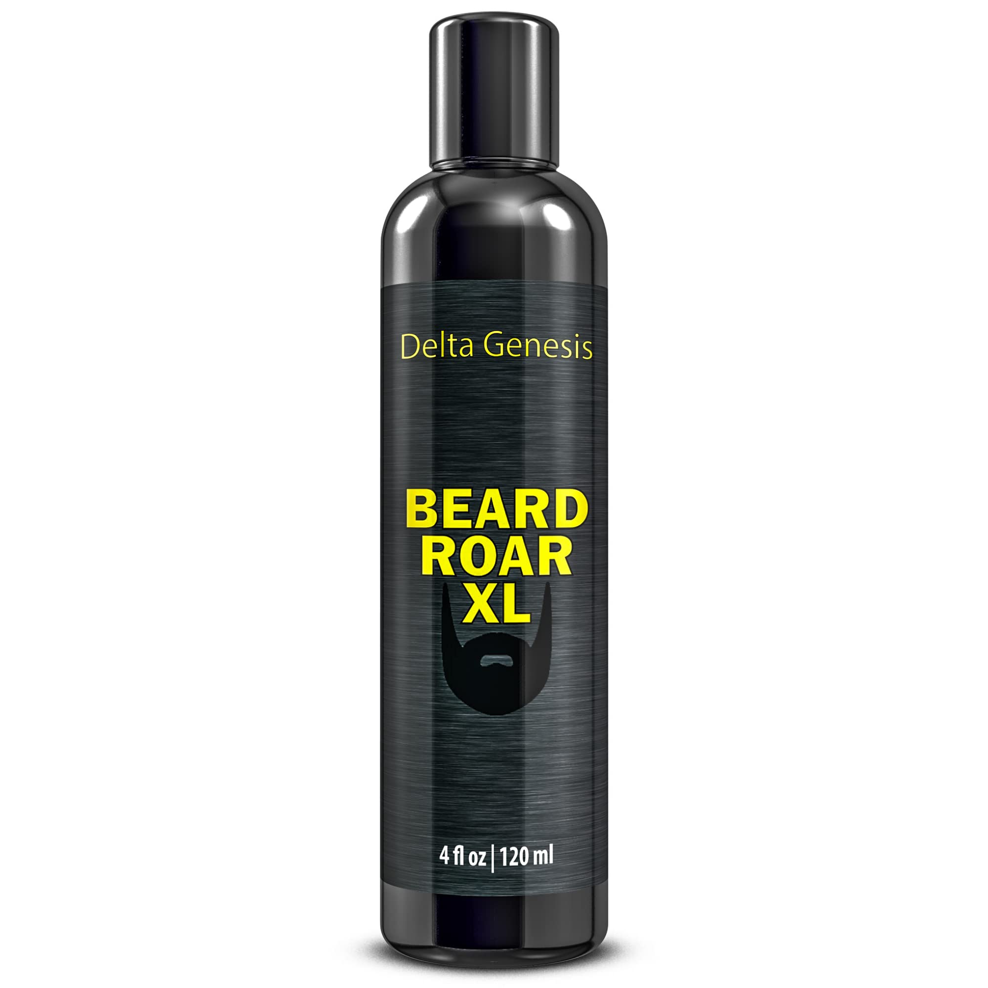 Delta Genesis Beard Roar XL (4 fl oz / 120 ml) | Growth Stimulating Beard Shampoo | Essential Facial Hair Product for Men | Softens and Moisturizes Mustache | With Coconut, Avocado, and Argan Oils