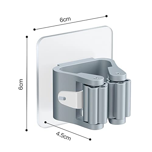 KEEGEE 6 Pieces Broom Holder,Wall Self-Adhesive No Drilling Mop Holder,Self-Adhesive Non-Slip Broom,Rustproof Broom Holder,Durable Broom Organiser for Kitchen, Bathroom, Room, Garden and Garage