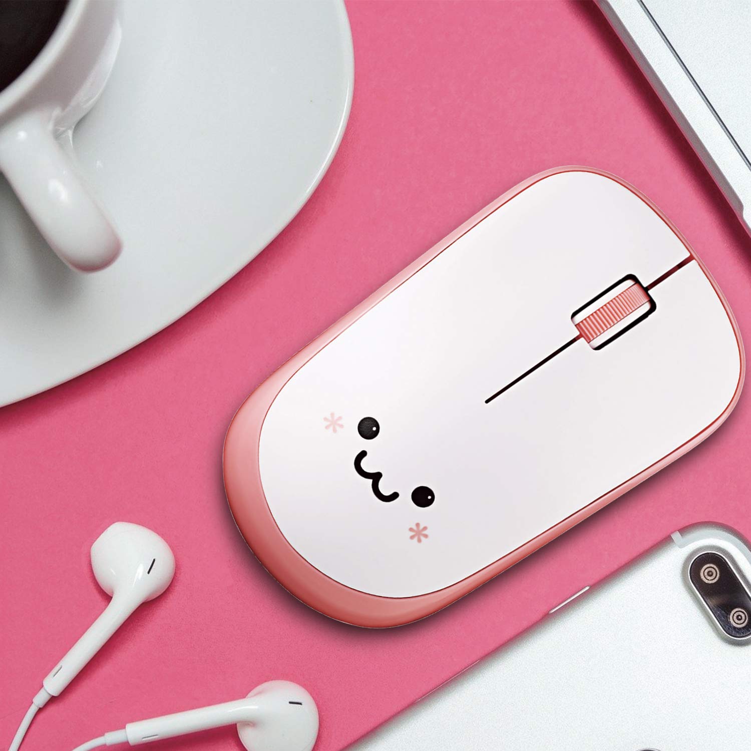 ELECOM 2.4G Wireless, Portable Mobile Smiley-Face Mouse for Right/Left Handed Use, IR LED, 1200 DPI 2.5 Years Long Battery Life, Recommended Silent Click (M-IR07DRSPN)