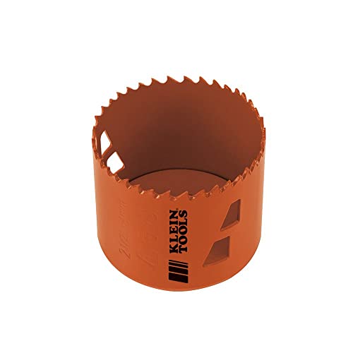 Klein Tools 31940 Bi-Metal Hole Saw for Steel Cutting, Heavy-Duty 2 1/2-Inch Hole Saw