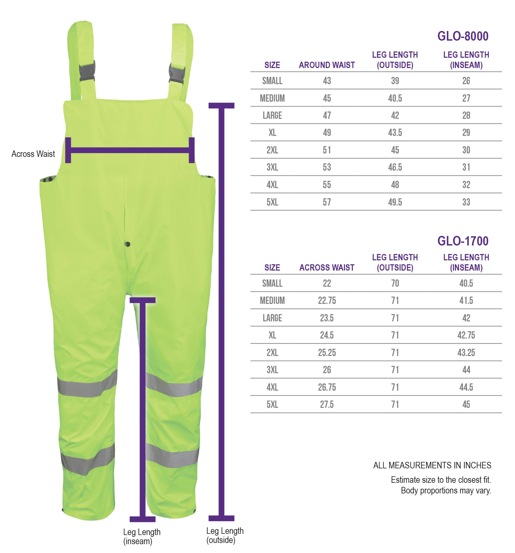 Global Glove - GLO-8000-L GLO-8000 - FrogWear HV - 3-Piece High-Visibility Rain Suit - Large