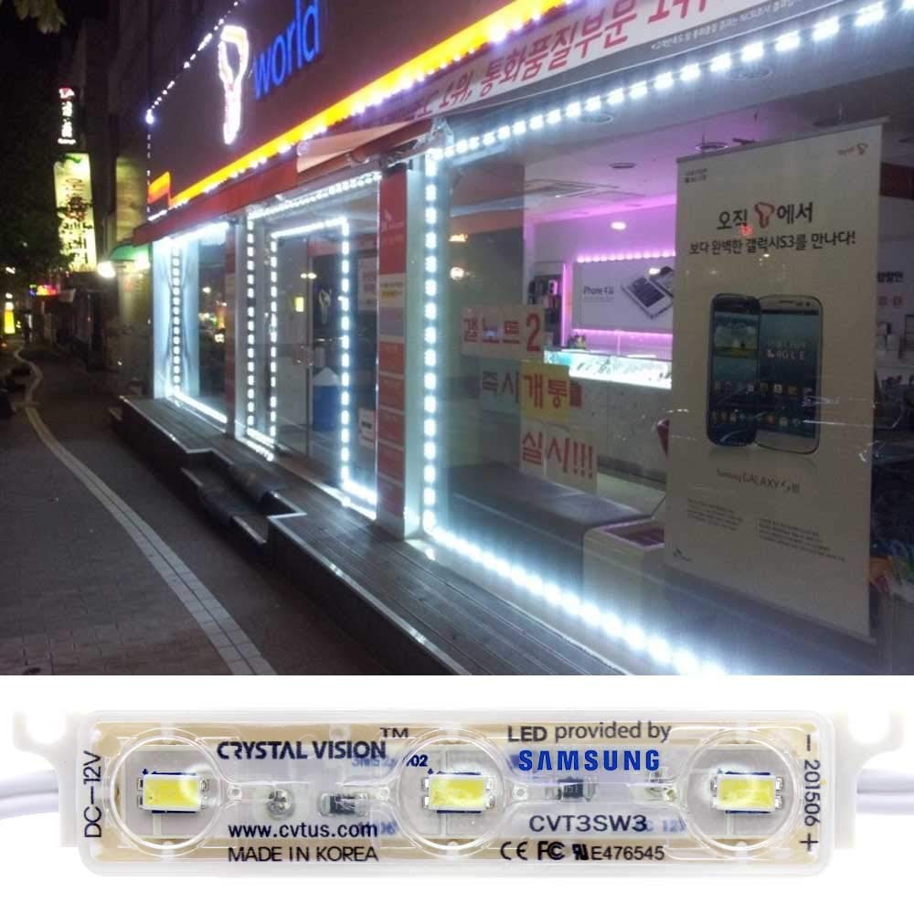 Crystal Vision CVT3SW3K-KIT50 LED Storefront Window Kit/Plug & Play Samsung LED Bulb Made in Korea 50 ft, White