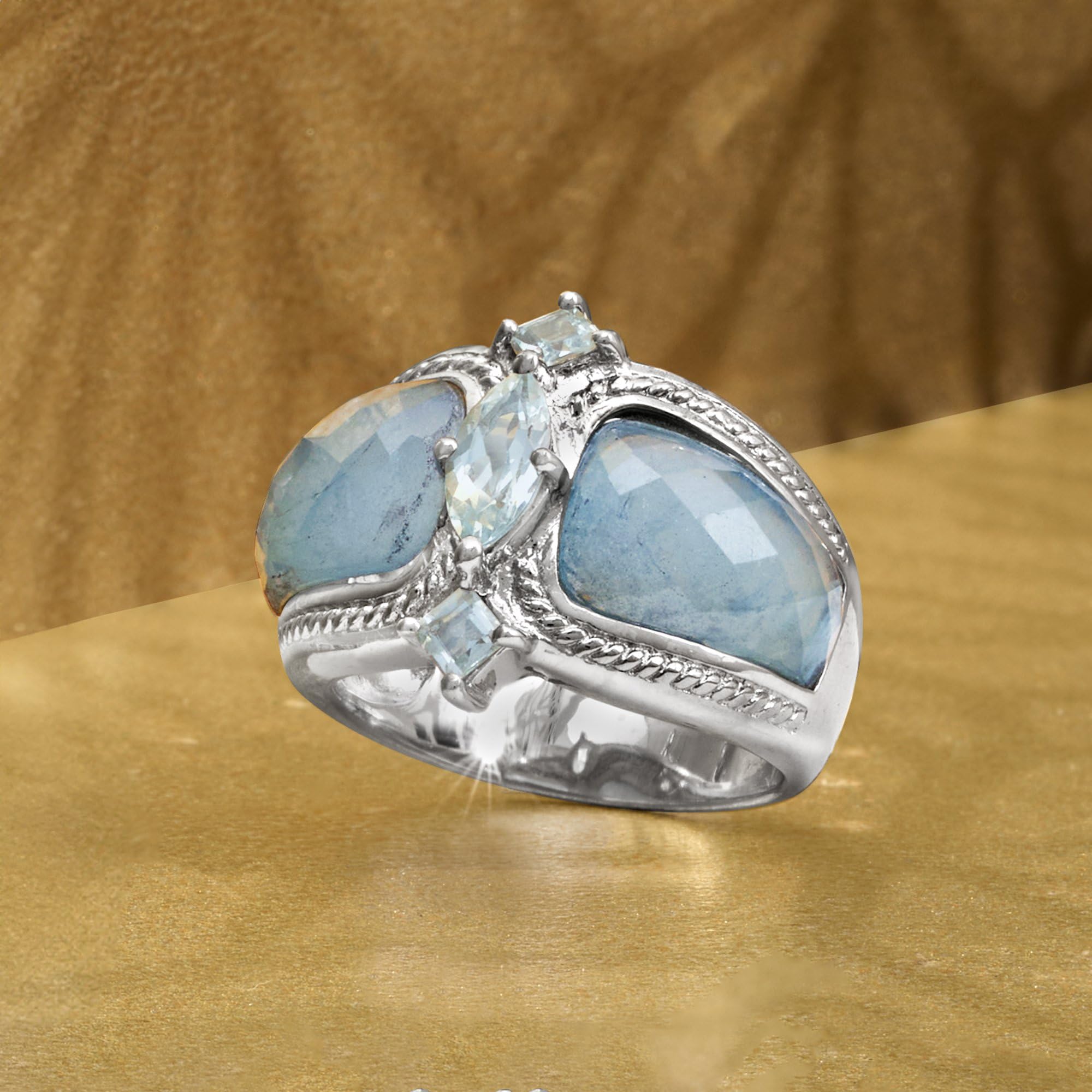 Ross-Simons 5.85 ct. t.w. Aquamarine Ring in Sterling Silver. Size 9