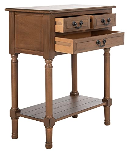 SAFAVIEH Home Collection Primrose Brown 3-Drawer Console Table