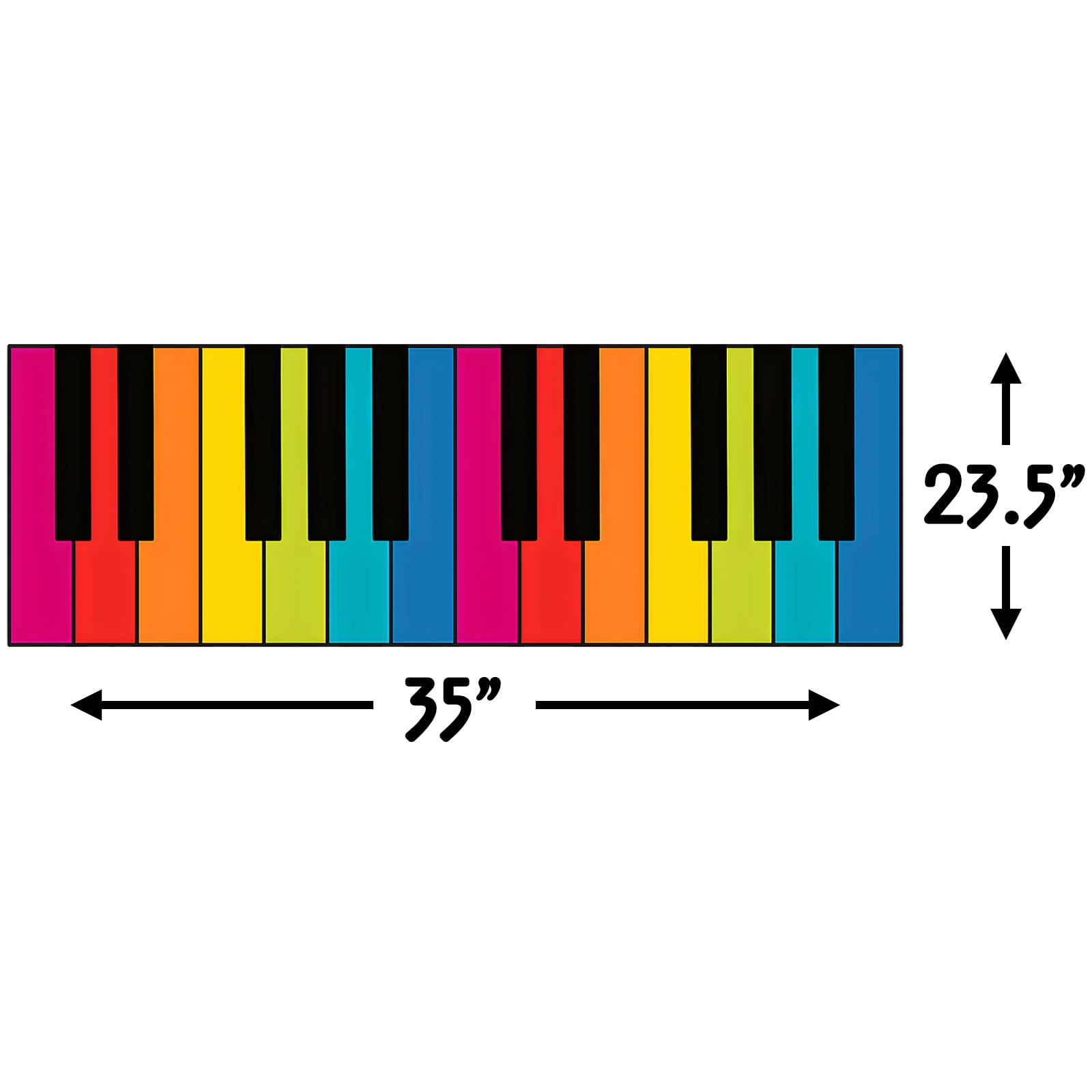 Fun Express Floor Piano Sticker Decal, Almost 3 Feet Long - Removes Easily - Party and Studio VBS Decor - VBS Vacation Bible School Supplies/Decor - 2 Pieces