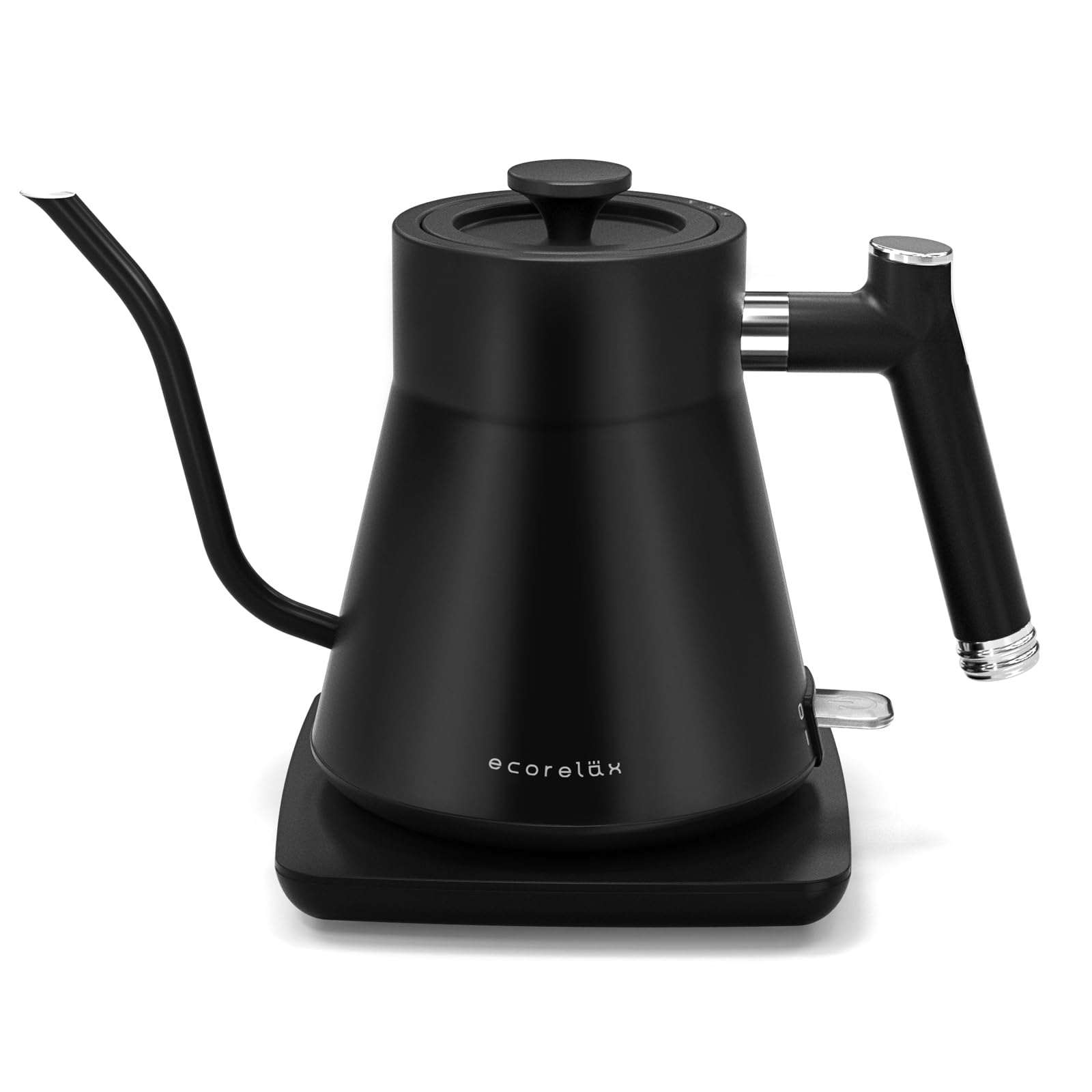 ECORELAX Gooseneck Electric Kettle, Pour Over Coffee and Tea Kettle, 100% Stainless Steel Inner with Leak Proof Design, 1200W Rapid Heating, Strix Boil-Dry Protection, 0.8L, Matte Black
