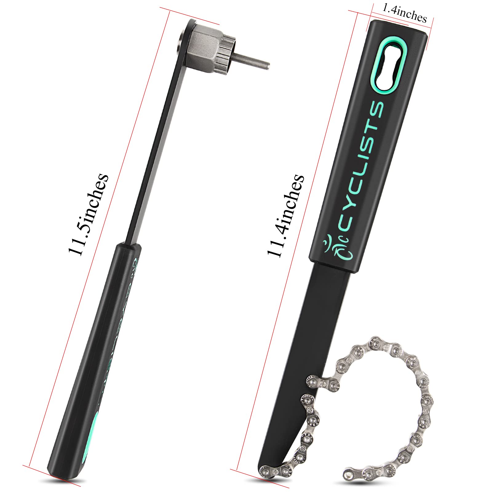 cyclists Cassette Removal Tool Sets - Chain Whip & Lock Ring Tool for Shimano HG Cassette/Freewheel Install Removal MTB Road Bike 7 8 9 10 11 Speed (Black)