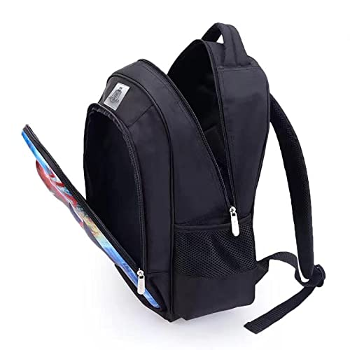 Soniccc Backpack Travel Bag Daypack Hedgehog Shoulder Bag with Side Pockets (balck, s)