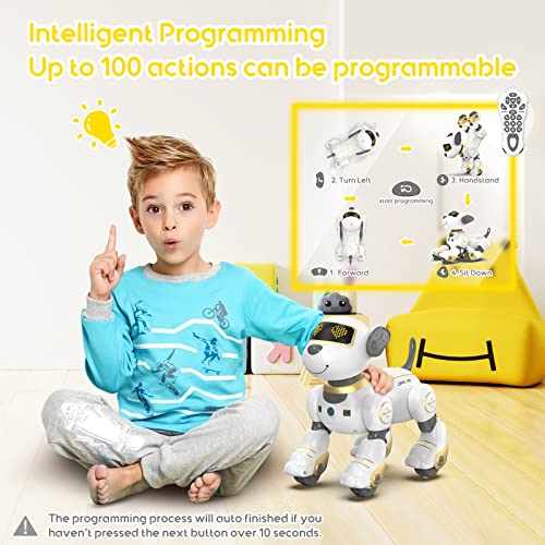 SONOMO Remote Control Robot Dog Toy for Kids, Programmable Robotic Puppy, Smart Interactive Stunt Robot Dog Toy for Kids 3-8 Year Gift