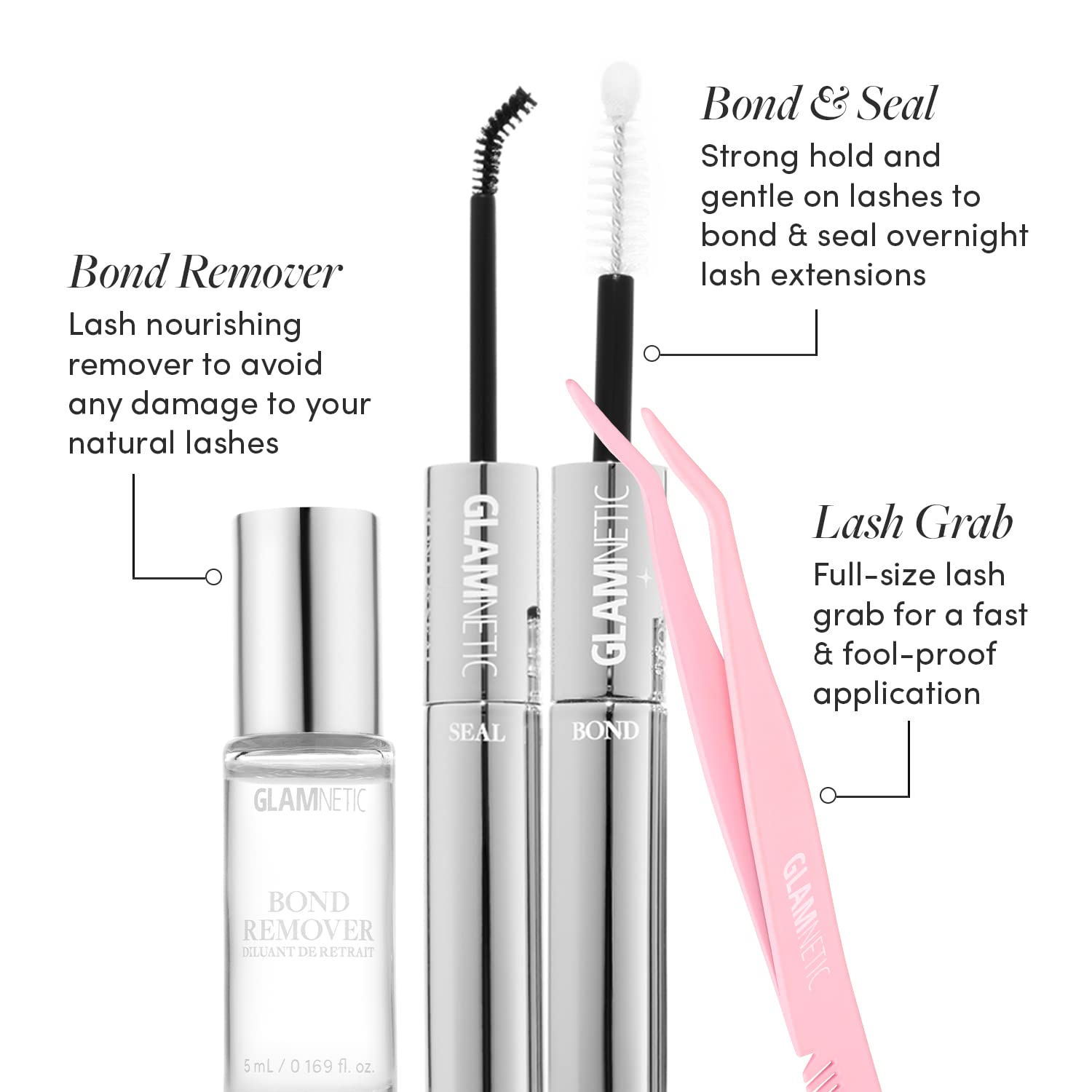 Glamnetic Lash Extension Kit | Natural | Professional At Home False Eyelash Extension Kit | Salon-Quality, High Volume, Faux Mink Lashes