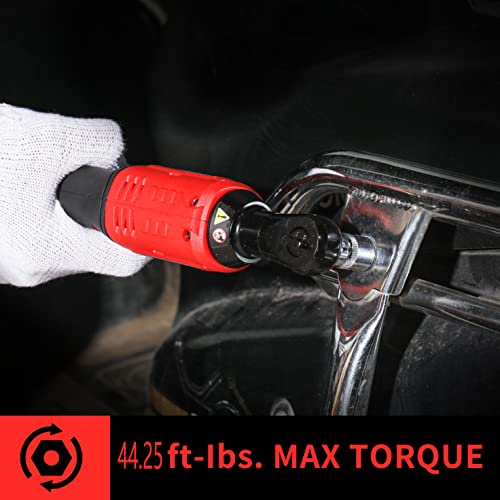 MANUSAGE 3/8" Cordless Electric Ratchet Wrench Set, 20V Cordless 44.25 Ft-lbs 380 RPM Ratchet Kit