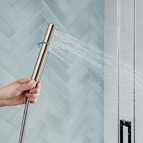 Heyalan Handheld Shower Handheld Shower Spray Bathroom Shower Wand High Pressure Luxury Hand Shower Brass High Flow Hand Shower Head,Dual Functions Style,Brushed Nickel