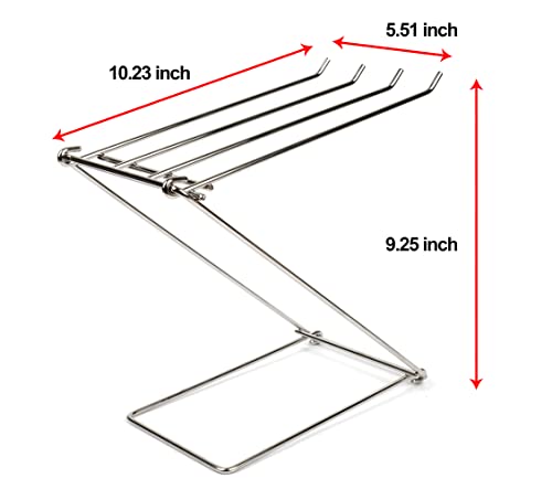 LENITH Stainless Steel Washcloth Holder Dish Rag Cloth Holder, 4 Arms Folding Towel Drying Rack for Kitchen countertop Bathroom, Hand Towel Stand Rack, Silver