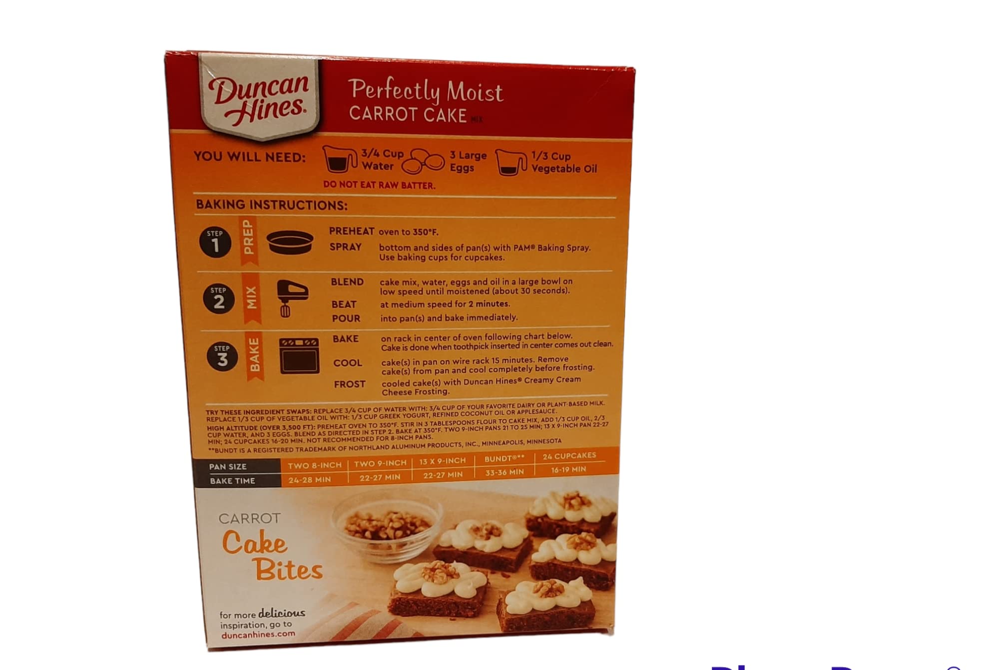 Duncan Hines Signature Perfectly Moist Carrot Cake Mix Bundled with Duncan Hines Creamy Cream Cheese Frosting