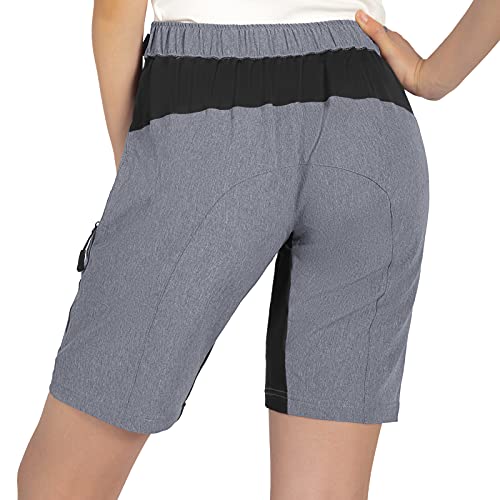 Cycorld Women's-Mountain-Bike-Shorts Baggy-Fashion-Breathable with Zip Pockets(Grey,Small)