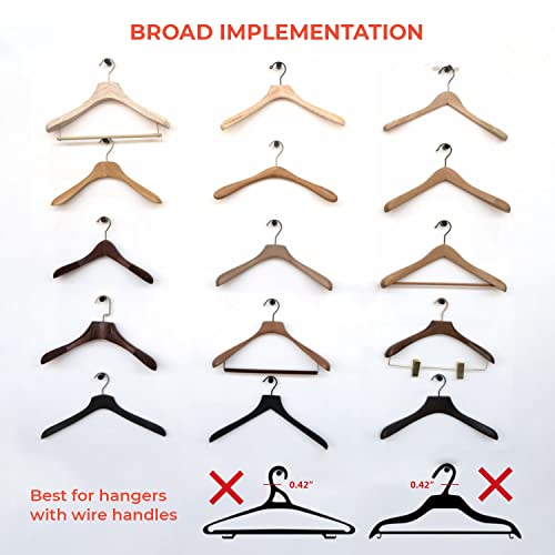 Muazida 50 Pcs Clothes Hanger Connector Hooks, Hanger Hooks Space Saver for Wooden Hangers, Cascading Hangers Space Saving Organizer for Heavy Duty Clothes (White)