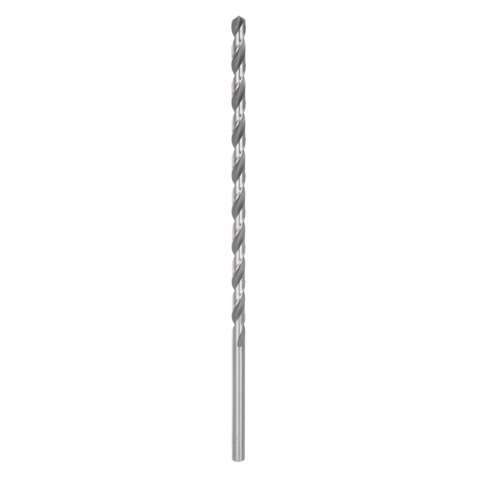 HARFINGTON 6542 High-Speed Steel Twist Drill Bit, 7.5mm Drill Bit 250mm Length Extended Straight Shank Black Oxide Ground Drill Bit for Steel Aluminum Alloy