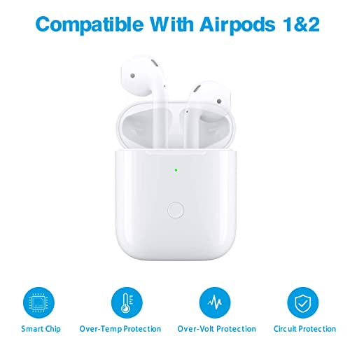Murcycle Airpods Charging Case Only Compatible for Airpod 1 & 2 Generation, Replacement Wireless Charger Case with Bluetooth Pairing Sync Button, No Earbuds Include