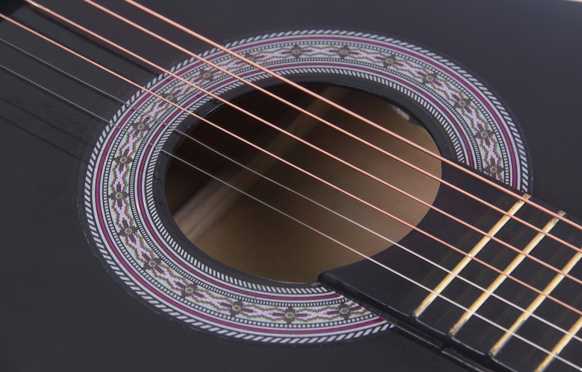 Electric Acoustic Guitar Cutaway Design With Guitar Case, Strap, Tuner Black
