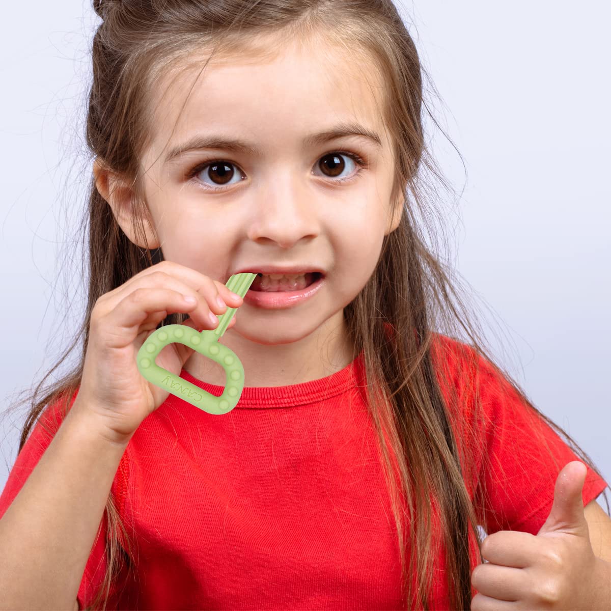 Hand-Held Sensory Chew Toys for Autistic Children, Chew Sticks for Humans, Alt. to Chew Necklaces for Sensory Kids, Teething, Oral Motor Stimulation, ADHD, SPD - Silicone Teether Toys (4 Pack)