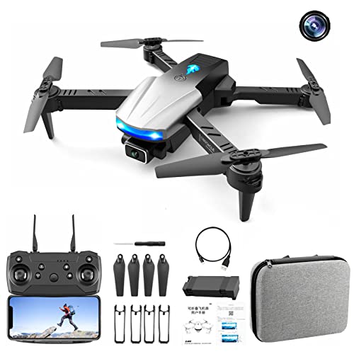 S85 Pro Rc Mini Drone, 4k Profesional HD Dual Camera Fpv Drones with Three-Sided Infrared Obstacle Avoidance Rc Helicopter Quadcopter, Headless Mode and One Key Start and Track