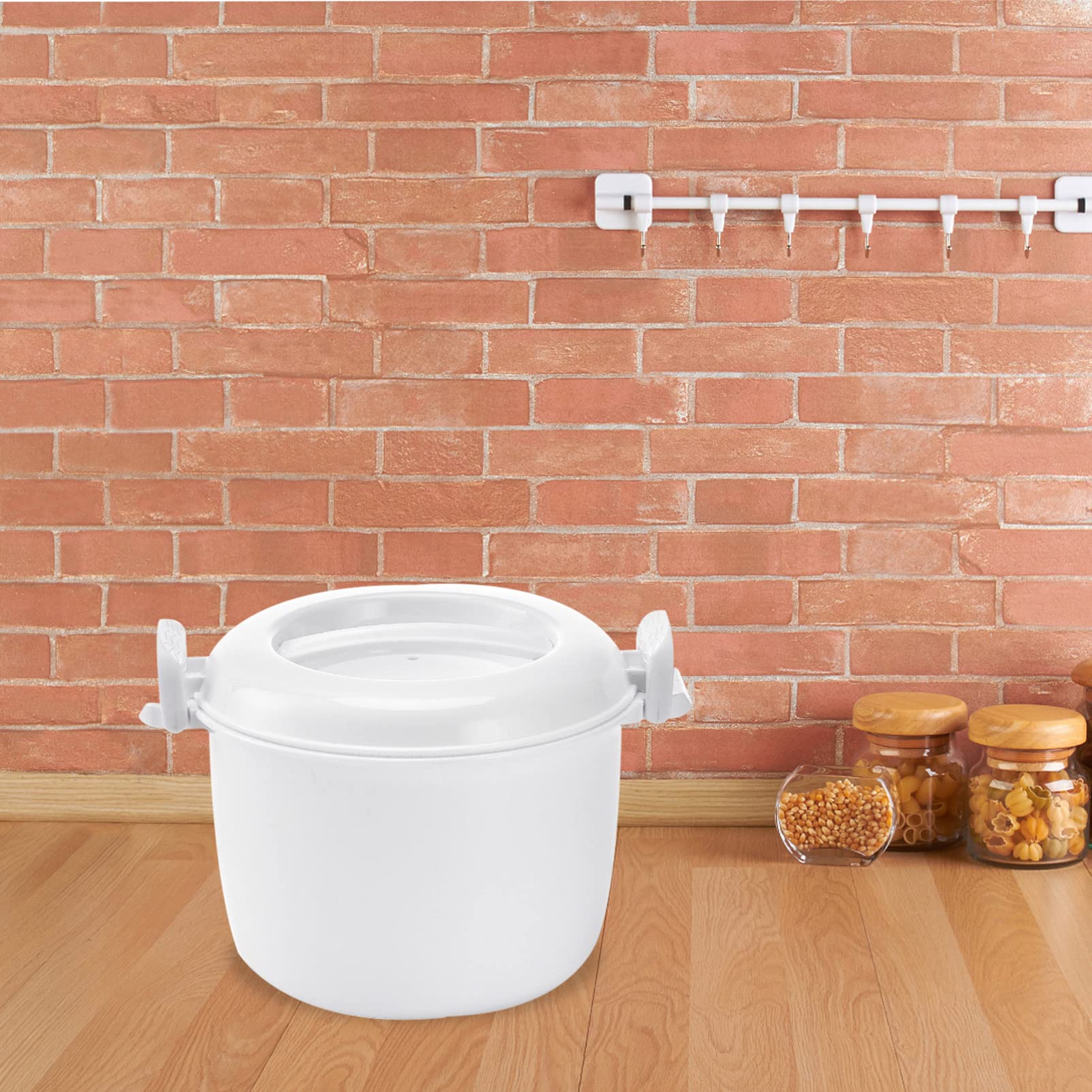 Microwave Rice Cooker Lid Spoon Multifunctional Microwave Steamer Rice Pasta Vegetables Non stick Home Meal Prep